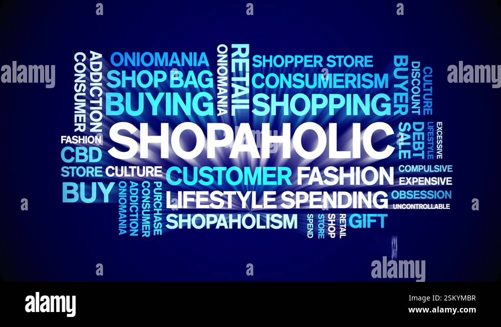 Shopaholic animated word cloud,animation text kinetic typography ...