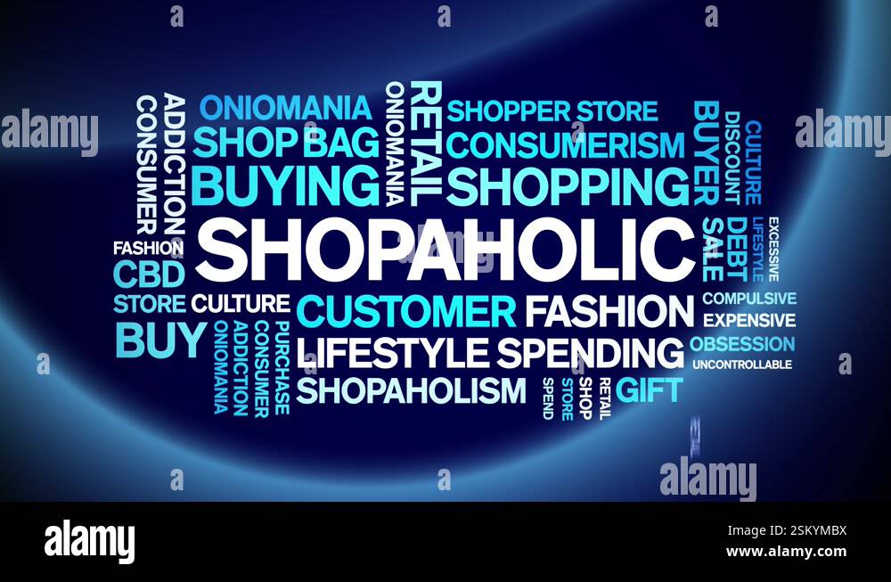 Shopaholic animated word cloud,animation text kinetic typography ...