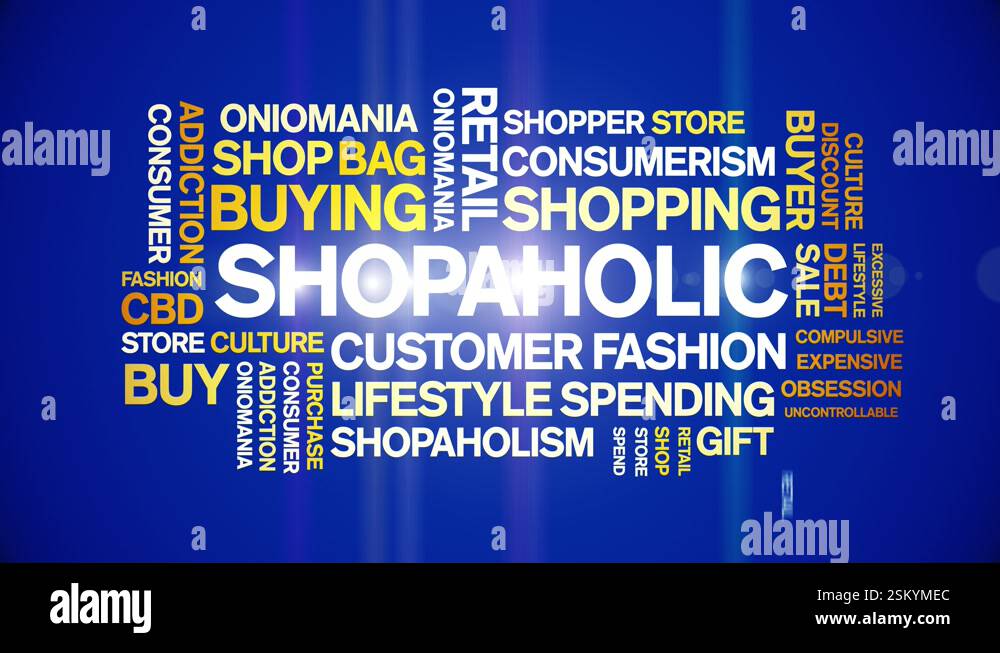 Shopaholic animated word cloud,animation text kinetic typography ...