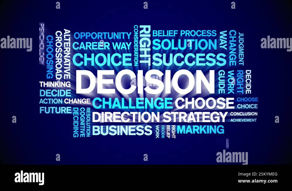 Decision animated word cloud,animation text kinetic typography seamless loop Stock Video Footage ...