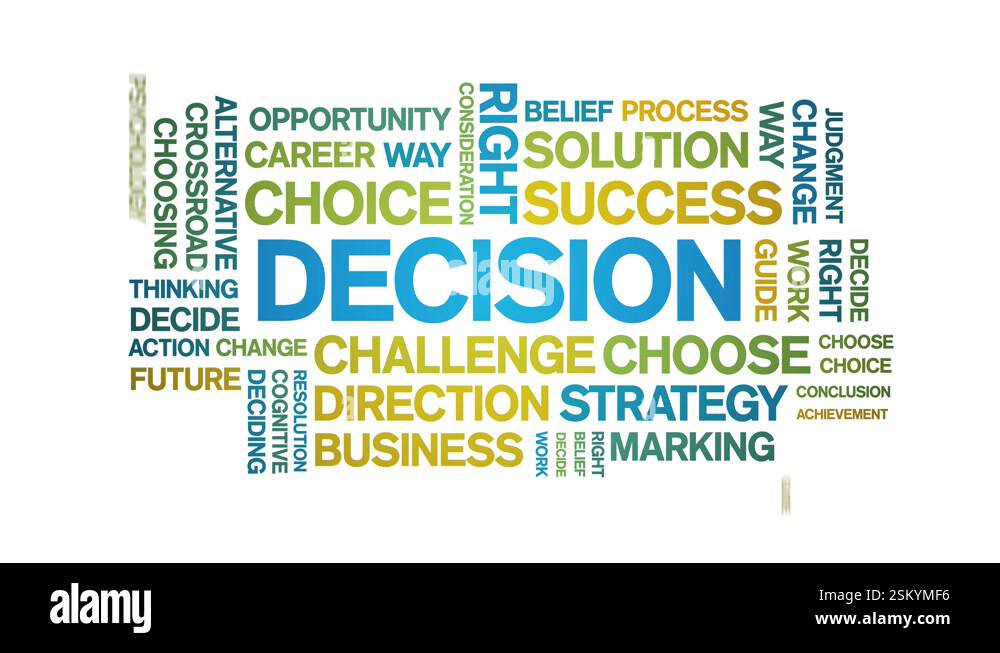 Decision animated word cloud,animation text kinetic typography seamless ...