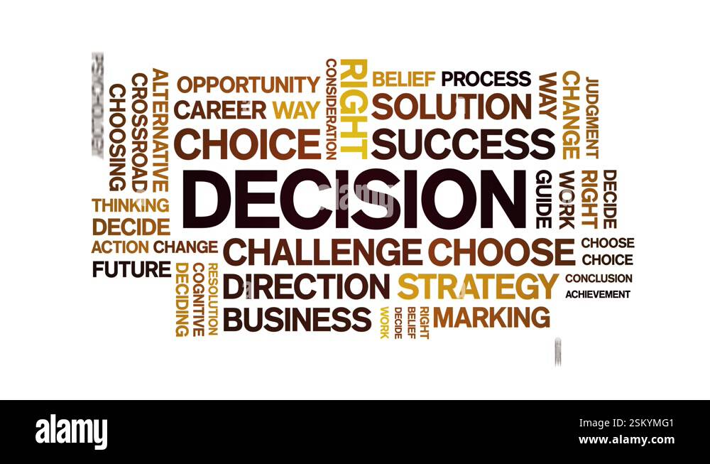 Decision animated word cloud,animation text kinetic typography seamless ...