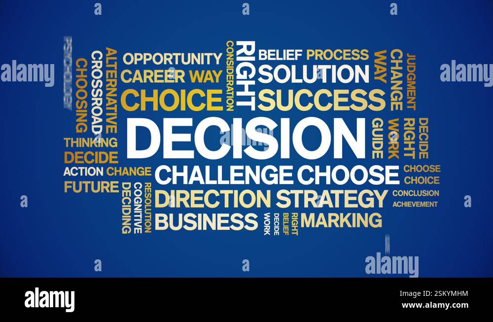 Decision animated word cloud,animation text kinetic typography seamless ...