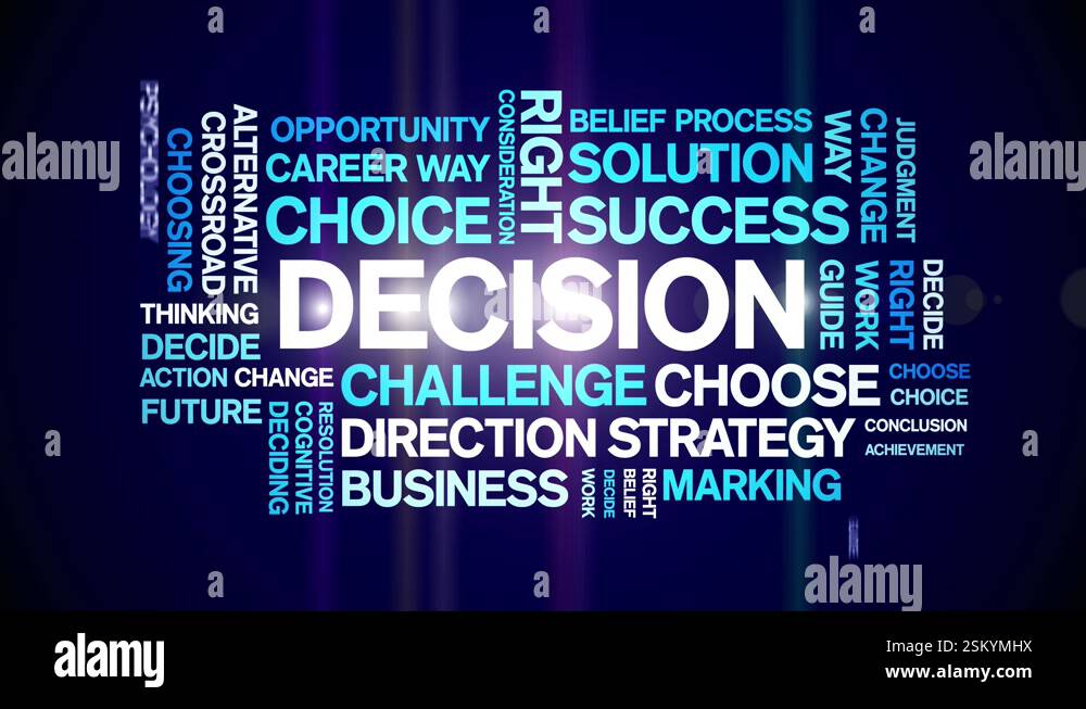 Decision animated word cloud,animation text kinetic typography seamless ...