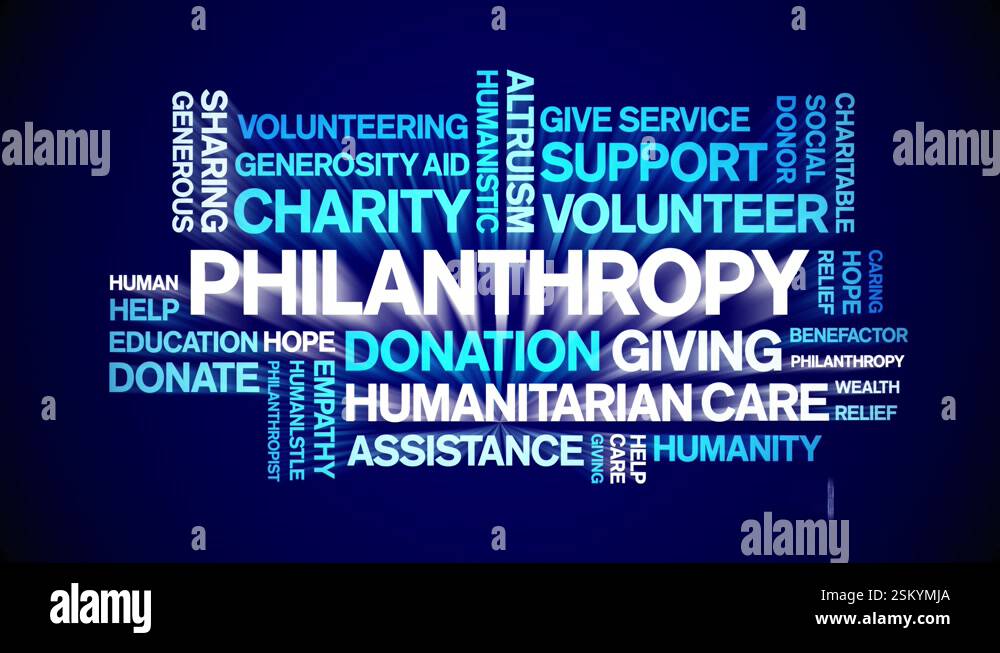 Philanthropy animated word cloud,animation kinetic typography seamless ...