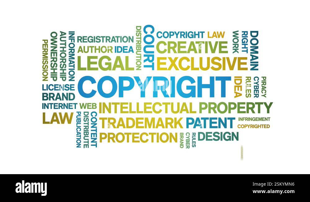 Copyright animated word cloud,animation text kinetic typography ...