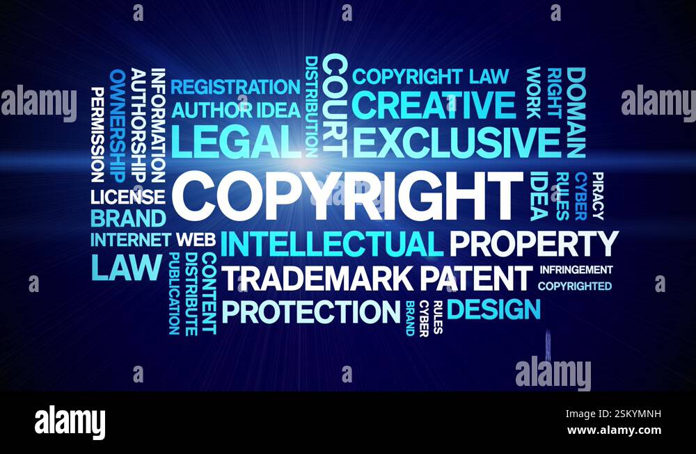 Copyright animated word cloud,animation text kinetic typography ...
