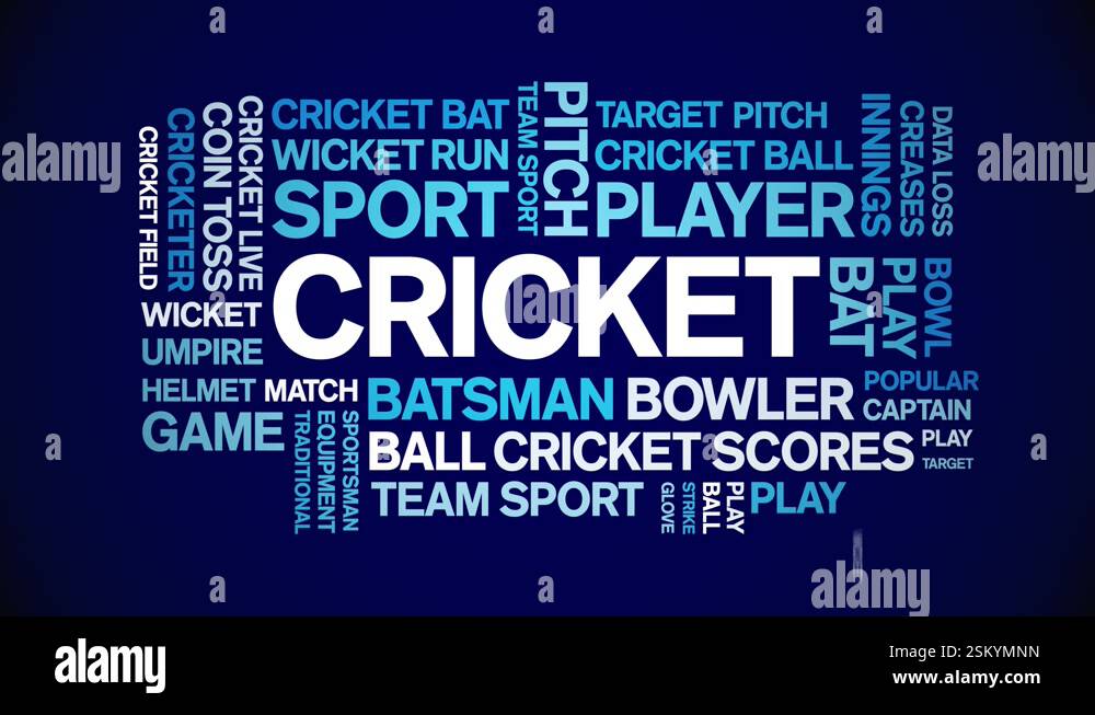 Cricket animated word cloud,animation text kinetic typography seamless ...