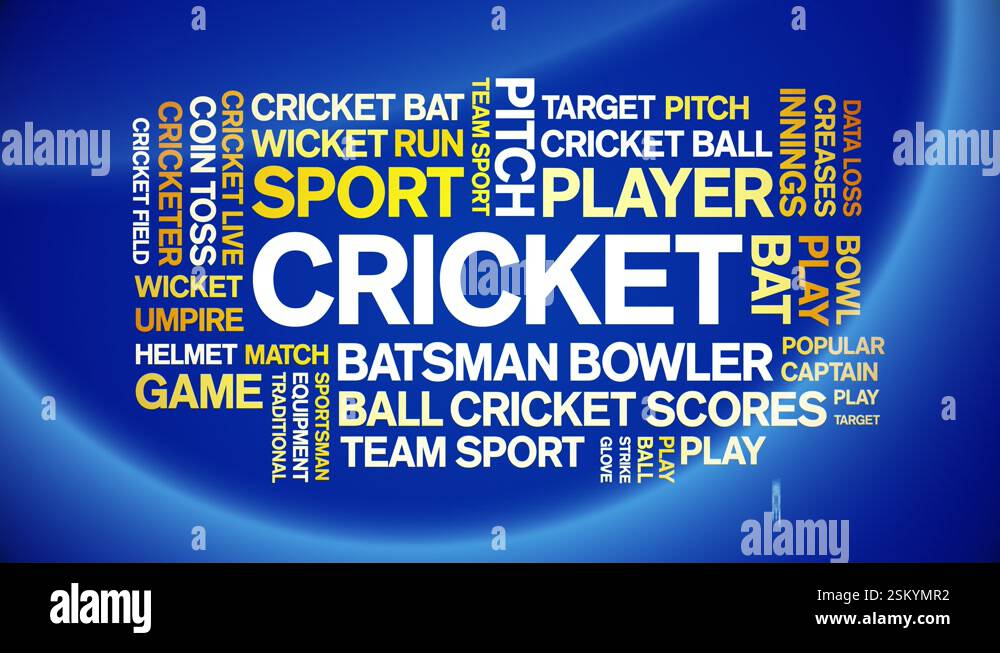 Cricket animated word cloud,animation text kinetic typography seamless loop Stock Video Footage ...