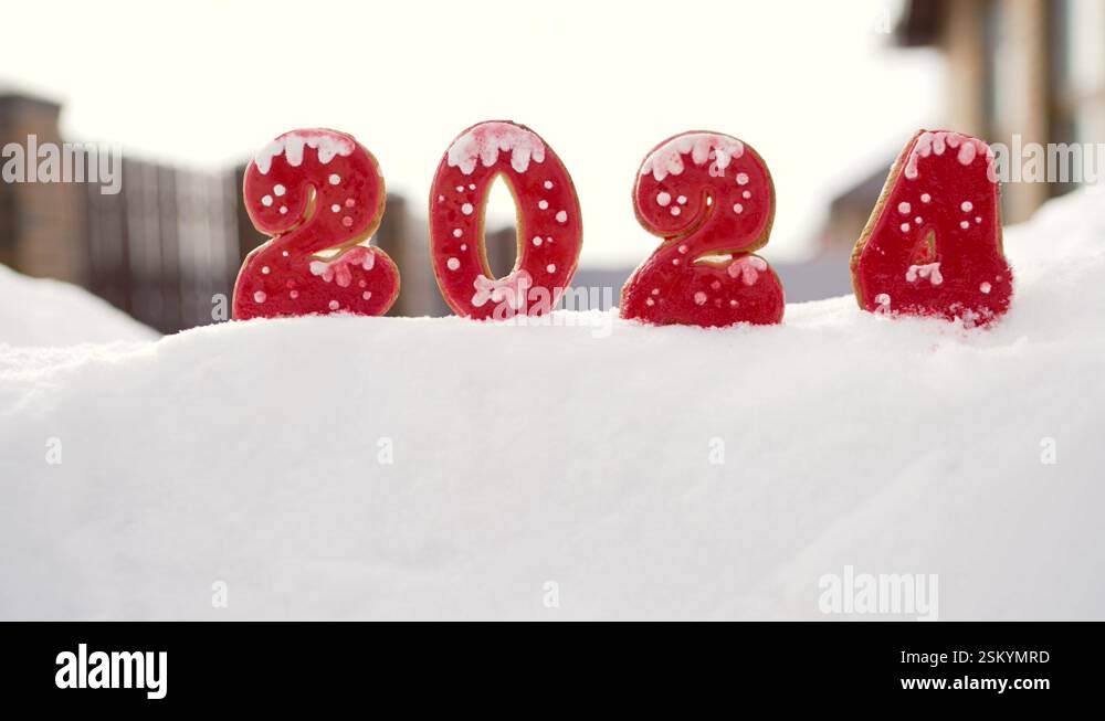 Numbers 2024 in the snow Stock Video Footage - Alamy
