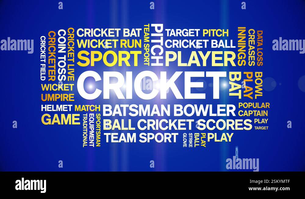 Cricket animated word cloud,animation text kinetic typography seamless ...
