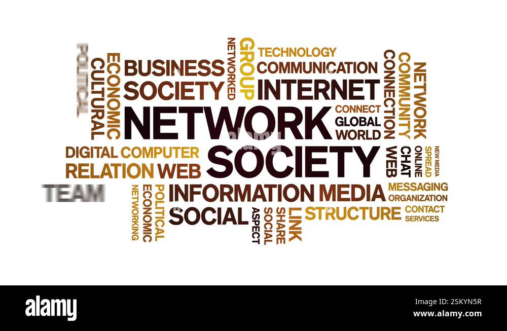 Network Society animated word cloud,animation kinetic typography seamless loop Stock Video ...
