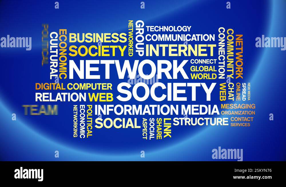 Network Society animated word cloud,animation kinetic typography seamless loop Stock Video ...