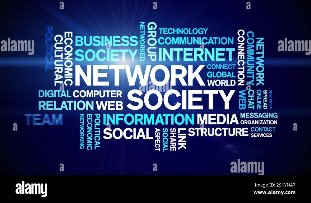 Network Society animated word cloud,animation kinetic typography seamless loop Stock Video ...