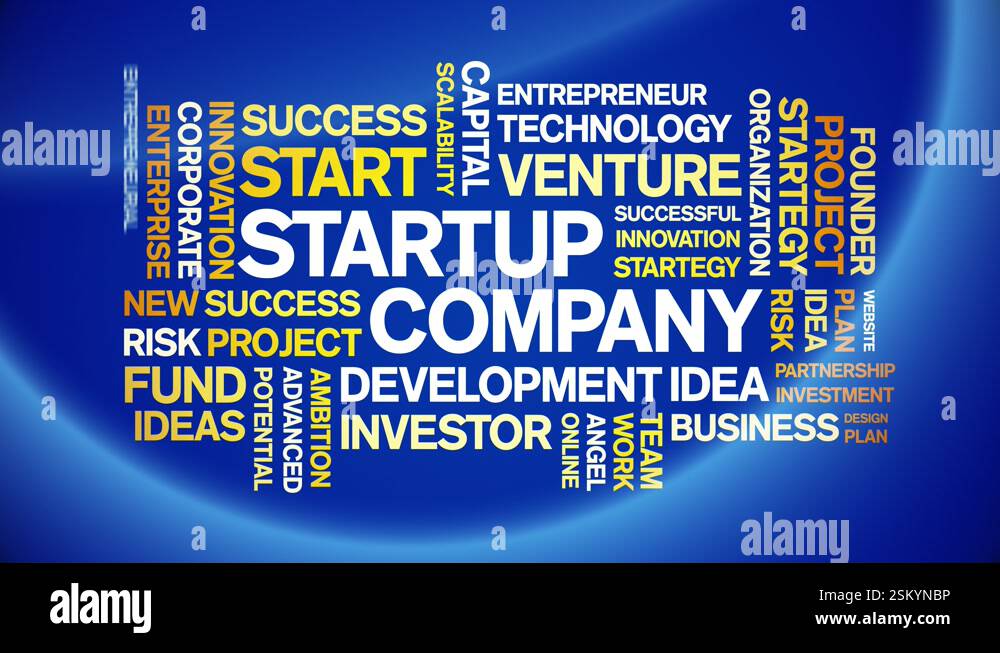 Startup Company animated word cloud,animation kinetic typography ...