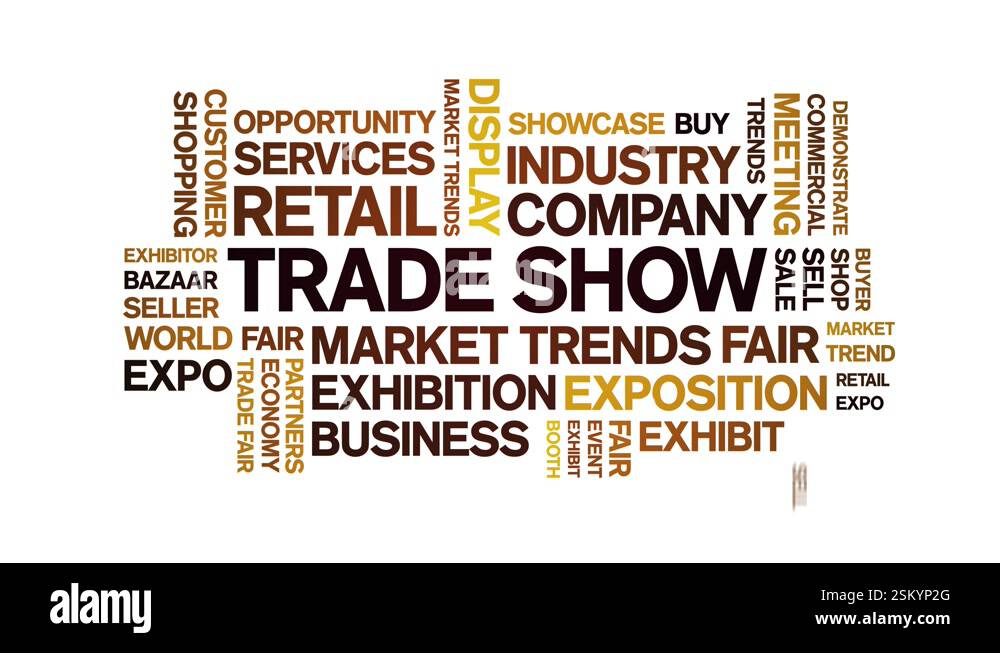 Trade Show animated tag word cloud,animation kinetic typography ...