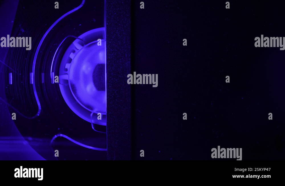 VHS mechanism inside, cassette player, magnetic head. Rotation reel ...
