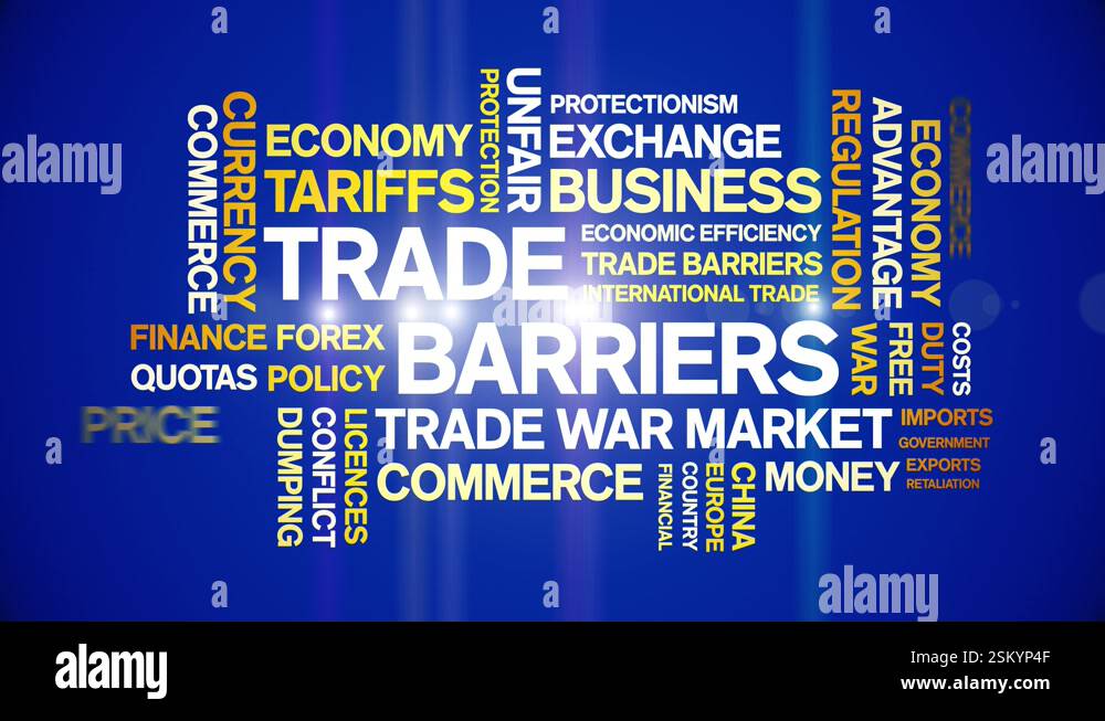 Trade Barriers animated word cloud,animation kinetic typography ...