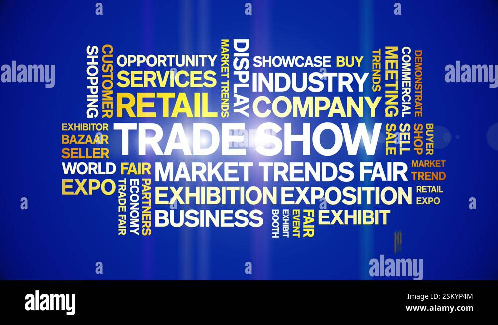 Trade Show animated tag word cloud,animation kinetic typography ...