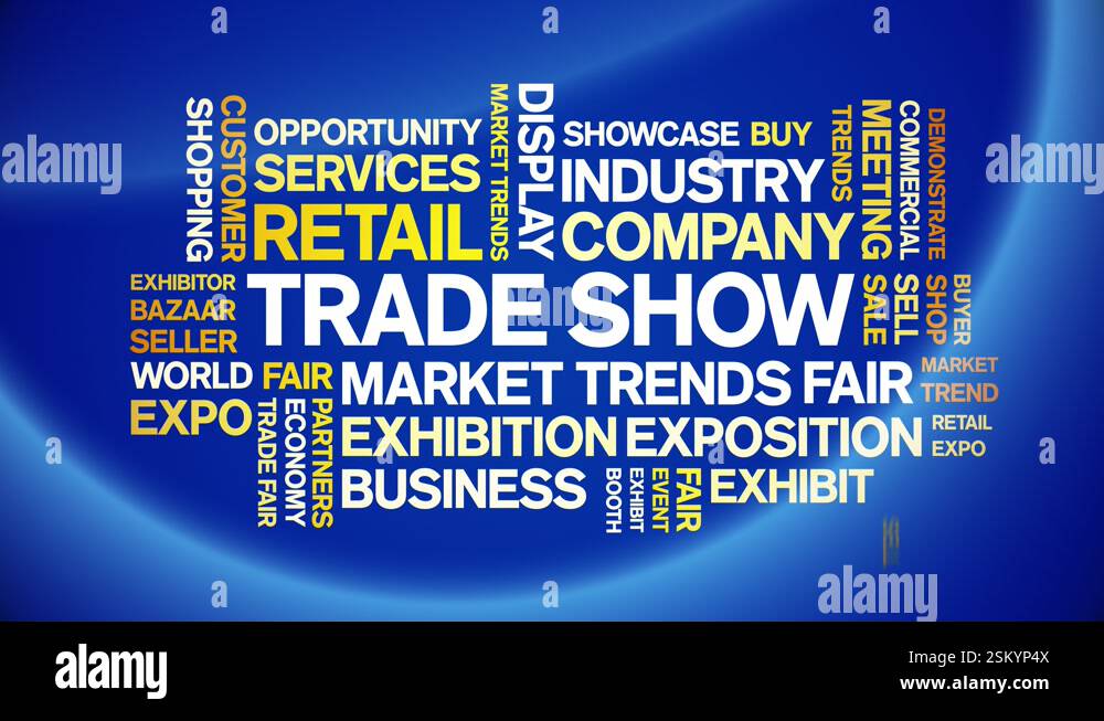 Trade Show animated tag word cloud,animation kinetic typography ...