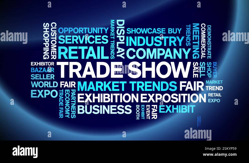 Trade Show animated tag word cloud,animation kinetic typography ...