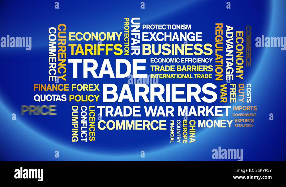 Trade Barriers animated word cloud,animation kinetic typography ...