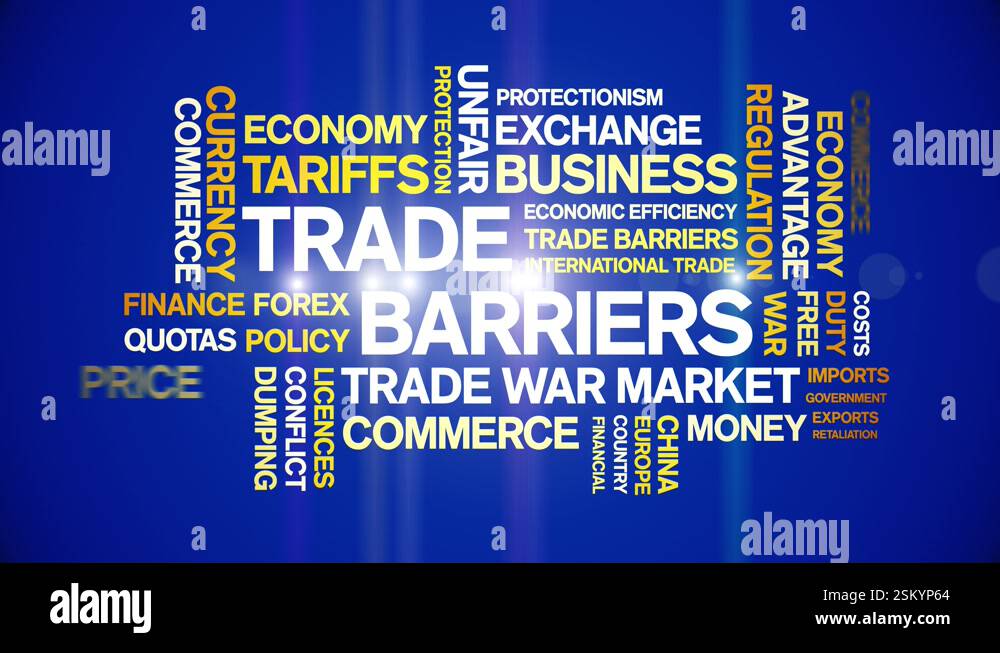 Trade Barriers animated word cloud,animation kinetic typography ...