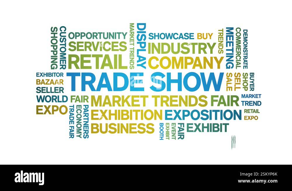 Trade Show animated tag word cloud,animation kinetic typography ...