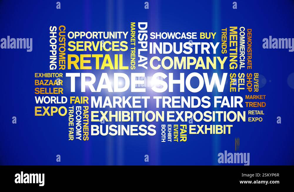 Trade Show animated tag word cloud,animation kinetic typography ...