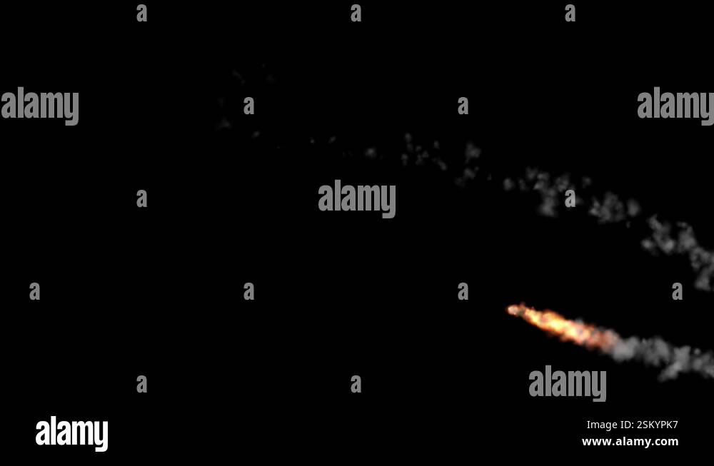 Meteor with Smoke Trail Bouncing Around 4K Loop Stock Video Footage - Alamy