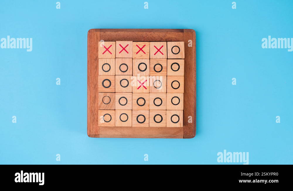 Stop motion animation of wooden game board tic-tac-toe. Turning of the ...