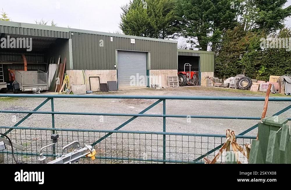 Agricultural farming yard metal tractor storage warehouse shed ...