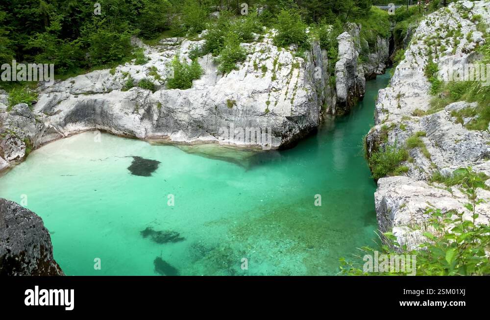 Amazing Soca river gorge in Slovenian Alps. Great Soca Gorge (Velika ...