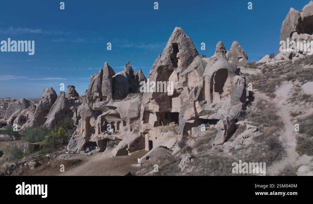 Unusual Rocky Caves In The Valley Of Cappadocia Stock Video Footage - Alamy
