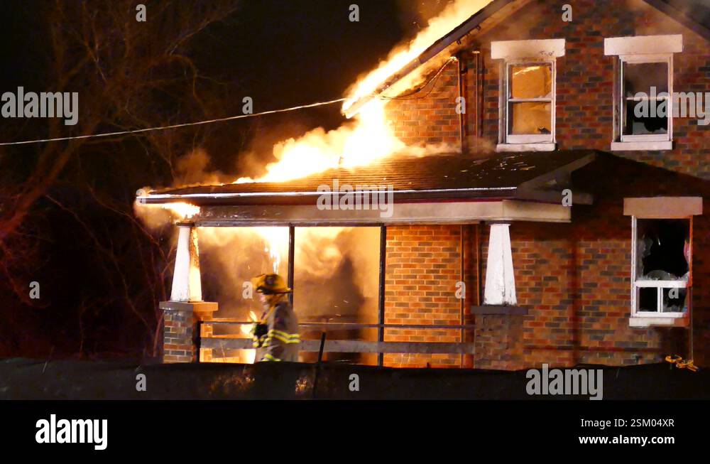 Brampton Fire Scene: Fireman's Shock at Raging Inferno. House on Fire ...