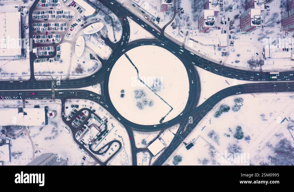 flight over roundabout Stock Video Footage - Alamy