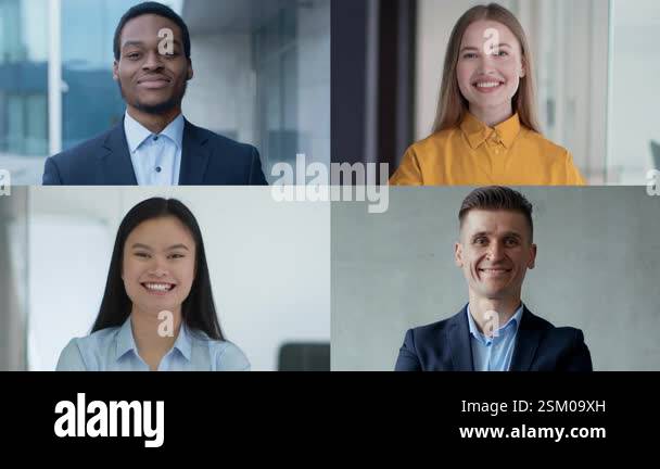 Four confident individuals in business attire showcase diversity and ...