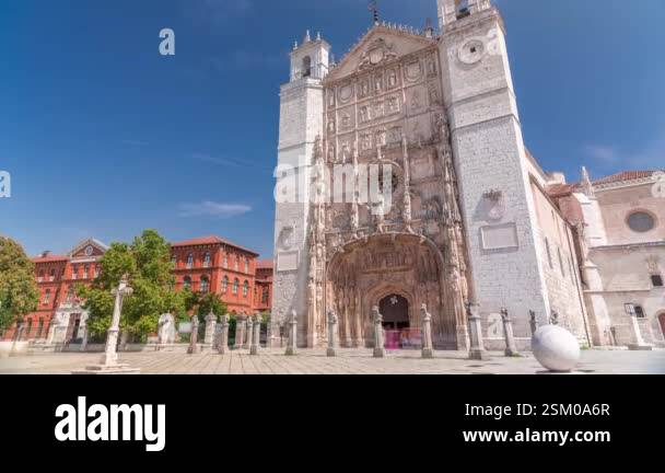 The historic San Pablo Church in Valladolid timelapse, showcasing its ...