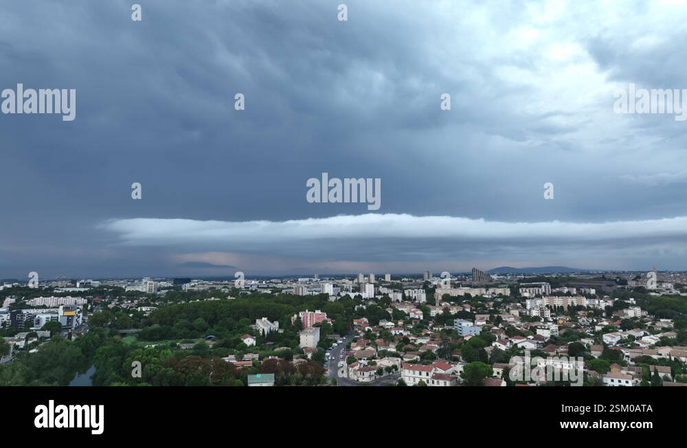 Aubes from the air: fiery morning over homes Stock Video Footage - Alamy