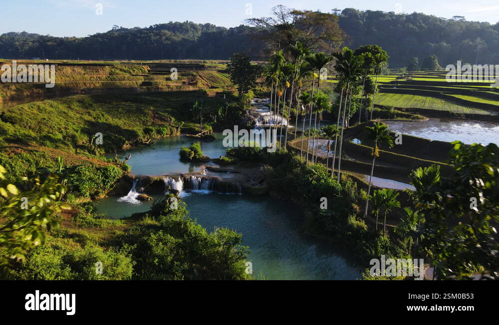 Revealed Exotic Weekacura Waterfalls Near Terraced Rice Fields In West ...