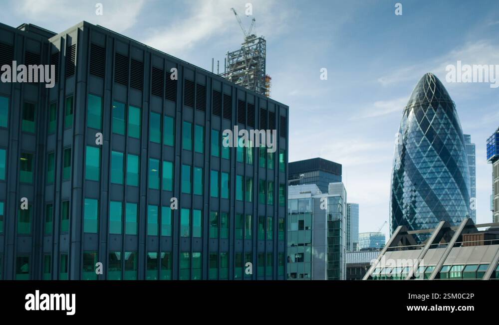 gherkin building london england financial center business skyline Stock ...