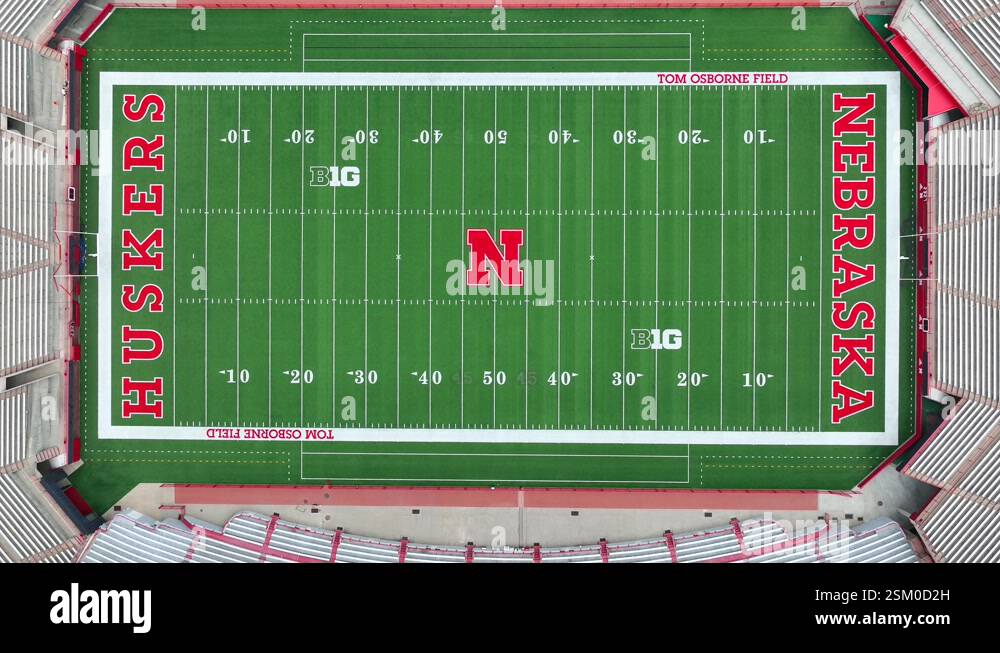 University of Nebraska Huskers football stadium. Tom Osborne Field. Top ...