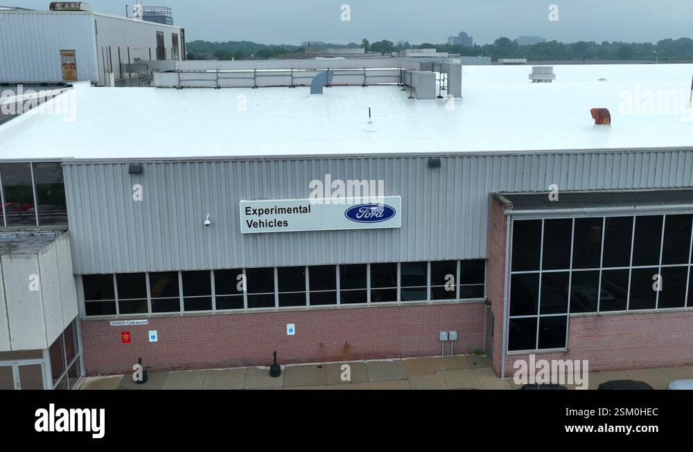 Ford Experimental Vehicles logo on building at the Ford Motor Company ...