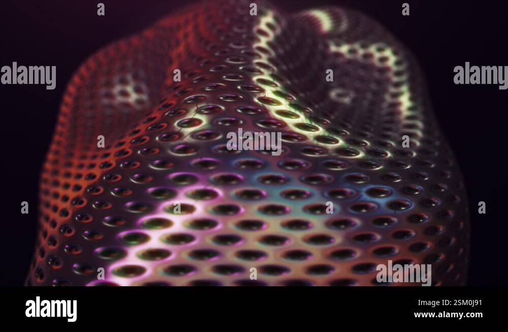 3D Blob Morphing, Circular Holes Mesh, Textured Shell, Seamless Loop ...
