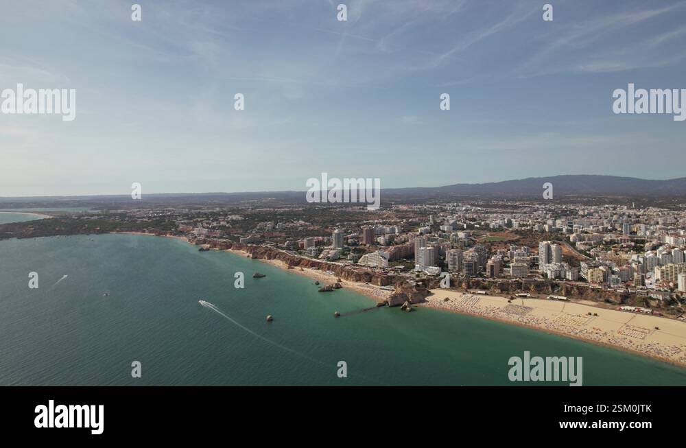 Tourist Portuguese City of Portimao Aerial View on a Sunny Day South ...