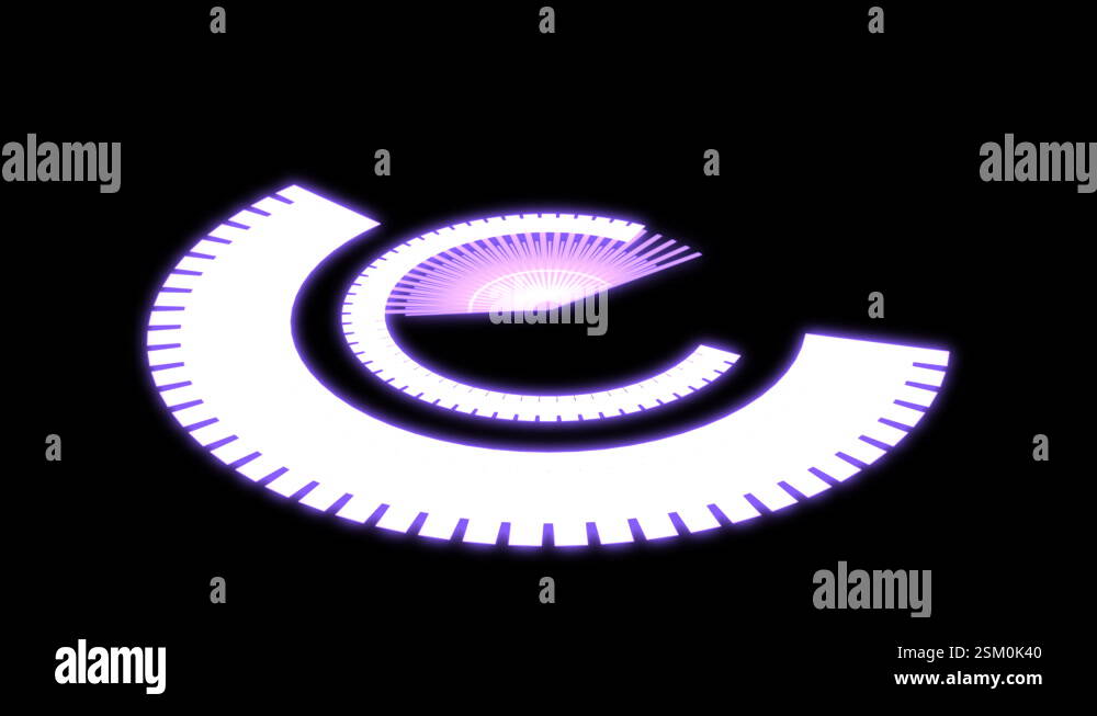 3D HUD Arc Offset A Blinking Purple X60 Degrees VJ Loop Animation 02 ...