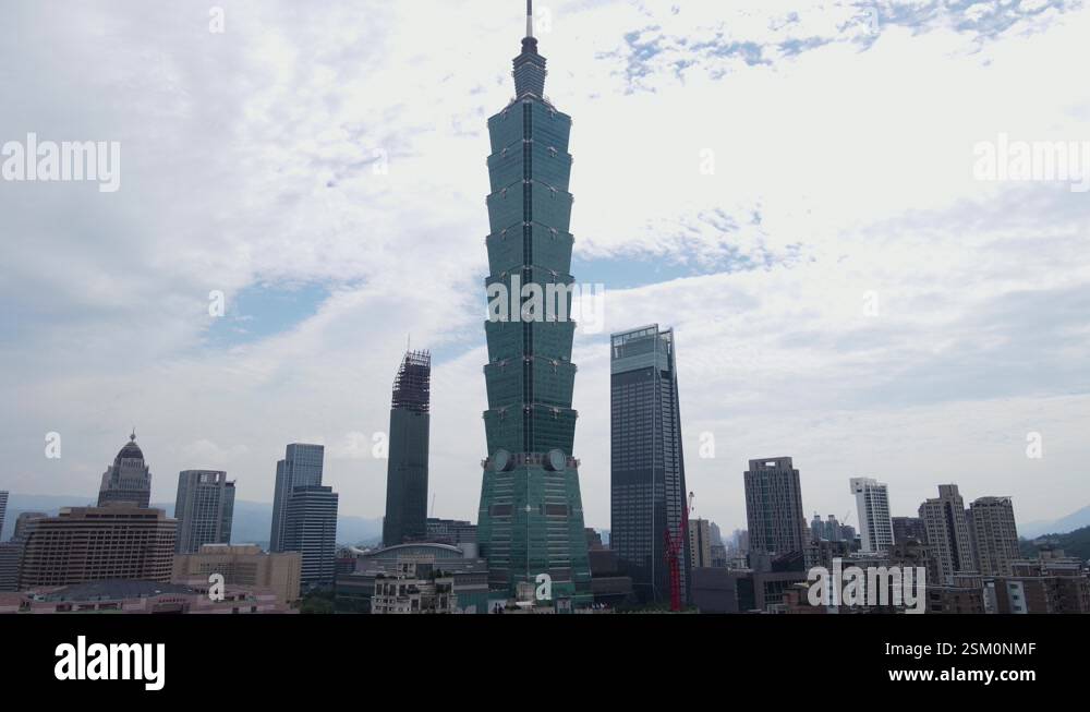 Tallest building in Taiwan Taipei 101 by Drone Stock Video Footage - Alamy