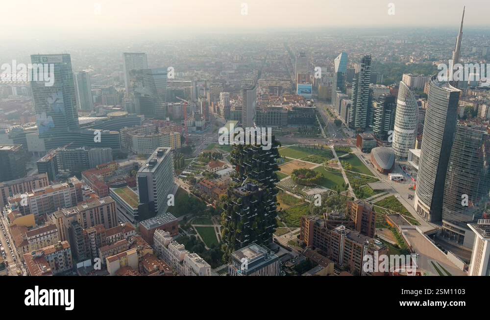 Milan, Italy. Vertical forest - Bosco Verticale. The famous skyscrapers ...