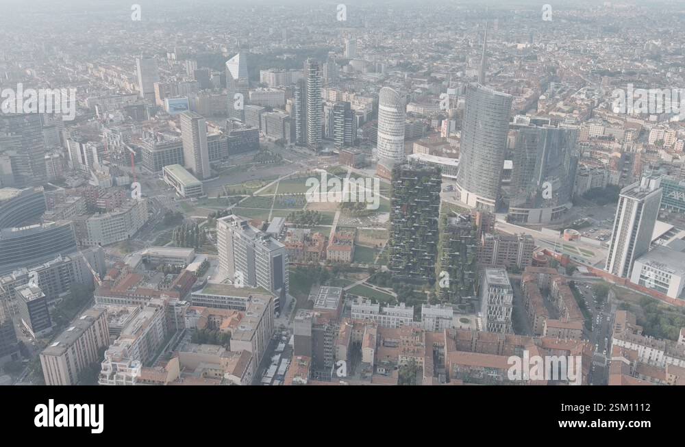 A-Log. Milan, Italy. The famous skyscrapers of Milan are located around ...