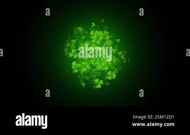 St.Patrick's Day With Floating Shamrocks Background Loop Stock Video ...
